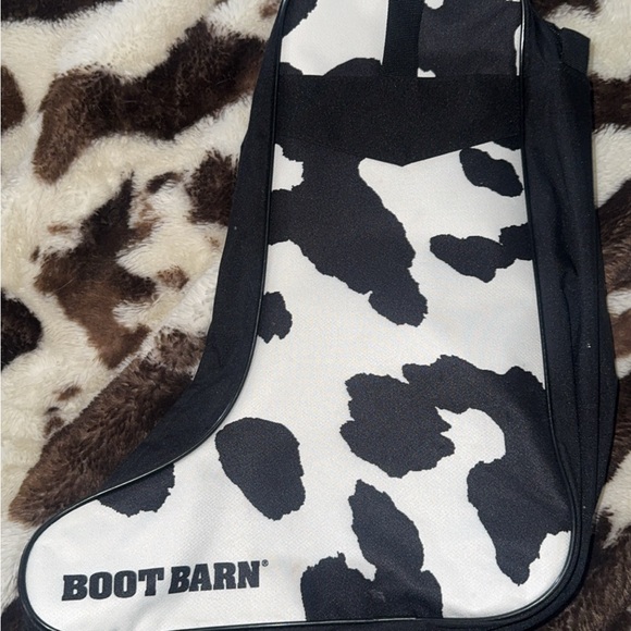 bootbarn | Accessories | Boot Barn Black And White Cow Print Boot Bag ...